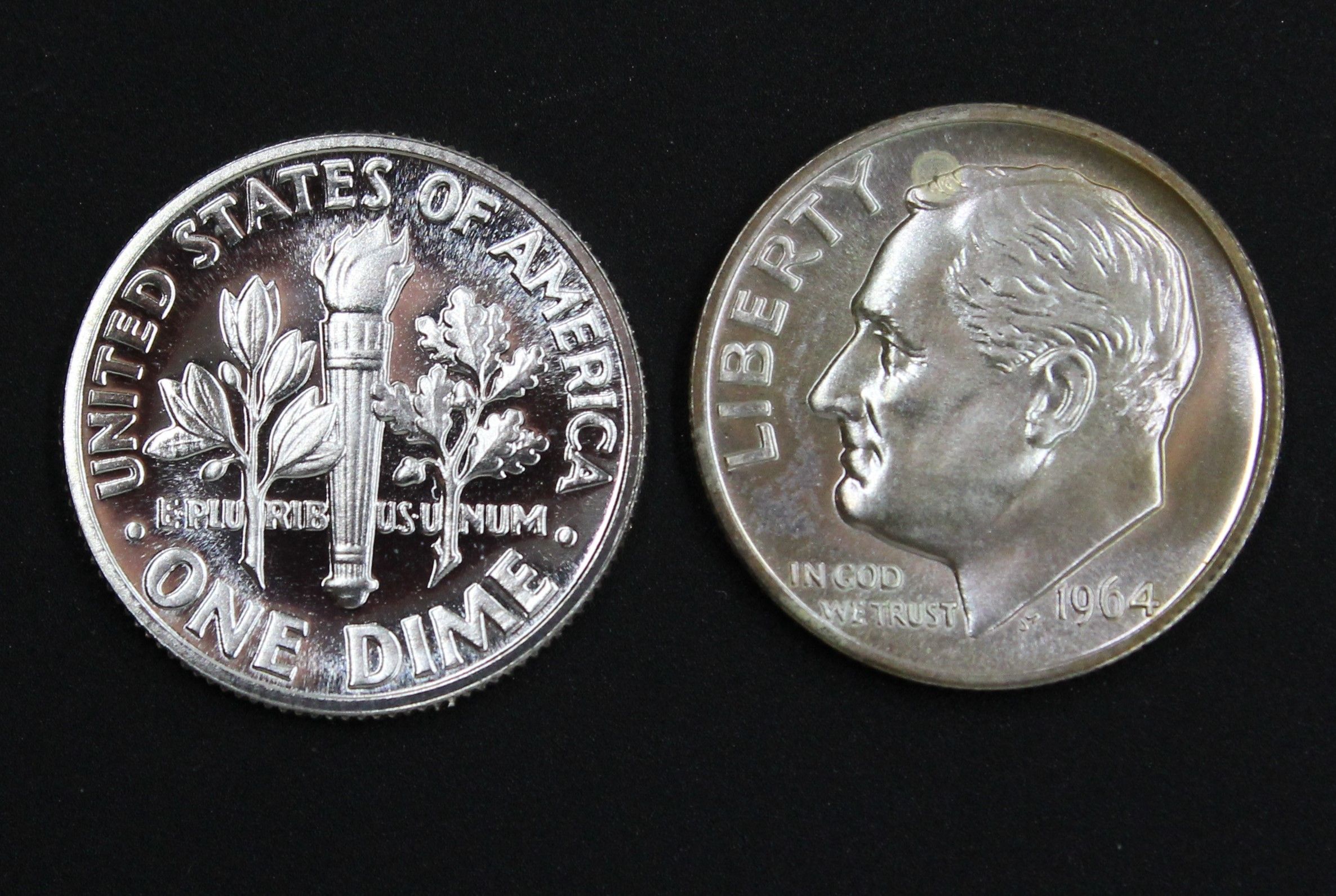 Pair of 1964 FDR 90% Silver Proof Dimes | Property Room