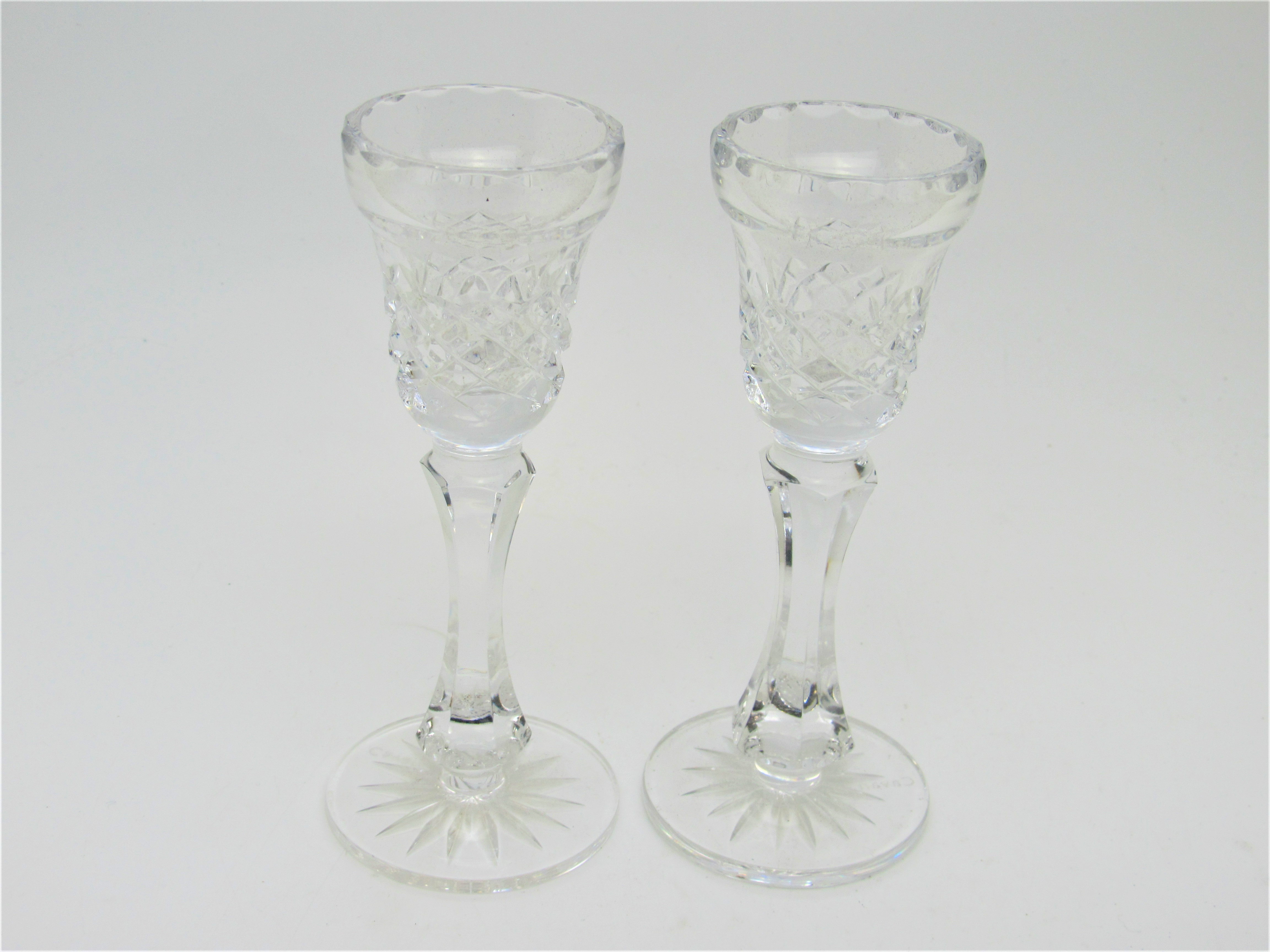 Pair of Glasses Lead Crystal Clear Glass Glasses Marked Cavan ...