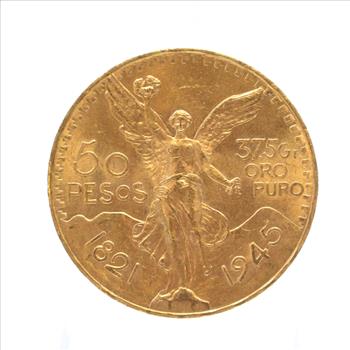 1945 Gold 50 Pesos Coin Better Date 1.2057 AGW (7) | Property Room