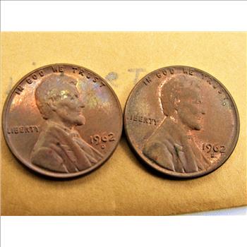 1962 D Pair of Error Pennies "Filled R" (156) | Property Room