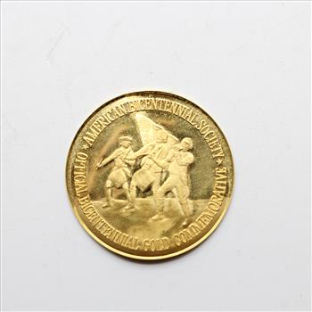 1976 24KT Solid Gold Commemorative American Bicentennial Coin (121 ...