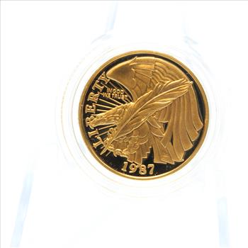 1987 99.99% Gold Commemorative Bicentennial Constitution Liberty Coin ...