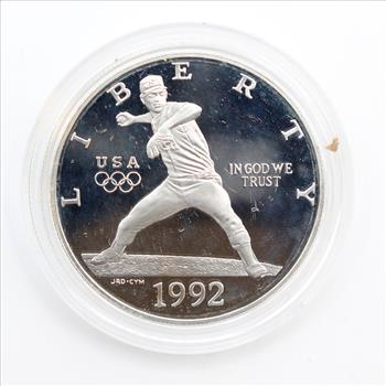 1992-S 1oz Silver Commemorative $1 Olympics Baseball Proof Coin ...