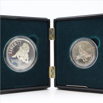 1995-S Silver & Clad Civil War Battlefield Commemorative Coins w/ Case ...