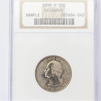 1999-P Delaware State Quarter Sample Coin NGC | Property Room