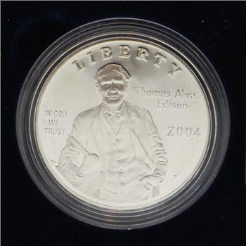 2004 Thomas Alva Edison Comm. Coin Program Proof Silver Dollar ...