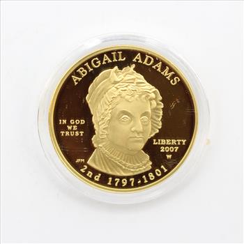 2007-W 1/2 oz. .9999 Fine Gold $10 Abigail Adams 2nd First Wife (N ...