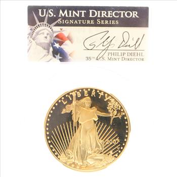 2007-W Gold $50 Eagle PR69DCAM Signed by Philip Diehl PCGS (269 ...