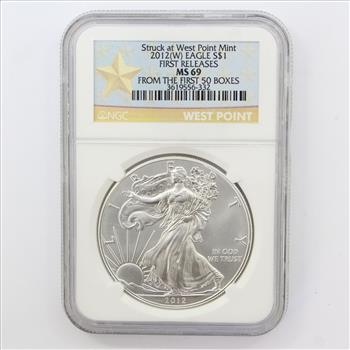 2012-W Silver Eagle $1 West Point First Releases (1st 50 Boxes) NGC MS69 (332) | Property Room