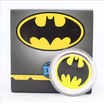 2019 $1 Fine Silver Batman Bat Signal Barbados Coin with Case, Box ...