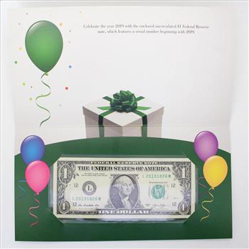 2019 Happy Birthday $1 Uncirculated Federal Reserve Currency Note ...