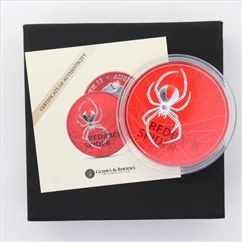 2020 1 oz .999 Silver Redback Spider Australia $1 w/ Box and Auth. Certificate | Property Room