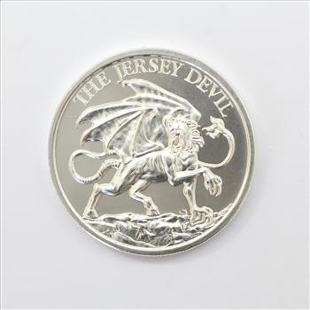 2020 1 Oz. Fine Silver High Relief Round - The Jersey Devil - Intaglio ...