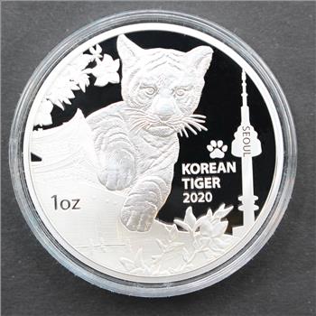 2020 1 oz. Fine Silver Korean Tiger Proof w/ Collector's Box & COA ...