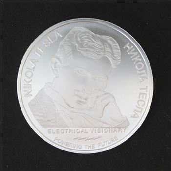 20201 Oz .999 Fine Silver Nikola Tesla Electrical Visionary X-Ray Coin ...