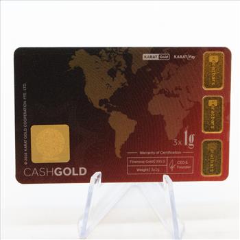 3g Fine Gold Cash Gold Card 1g x3 (012) | Property Room