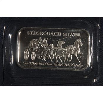 STAGECOACH SILVER 1 OZ 0.999 FINE SILVER INGOT DIVISIBLE SEALED LOT ...