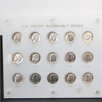 90% Silver U.S. Proof Roosevelt Dimes Set - 1950 - 1964 | Property Room