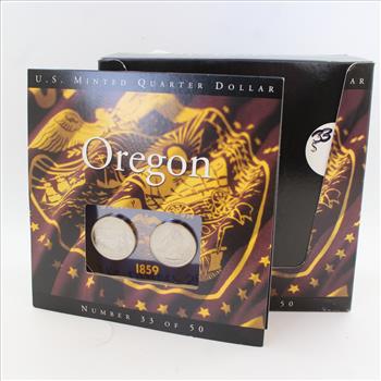 Box of 20 Oregon State Quarter 2 Coin P & D Sets - 40 Coins Total ...