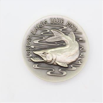 Great Lakes Blue Pike High Relief 35.45g Sterling Silver Medal ...