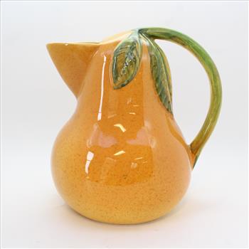 Italian Made Hand Painted Pear Ceramic Pitcher | Property Room
