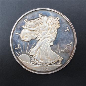 One Half Pound .999 Fine Silver Round Walking Liberty Design (1992 ...