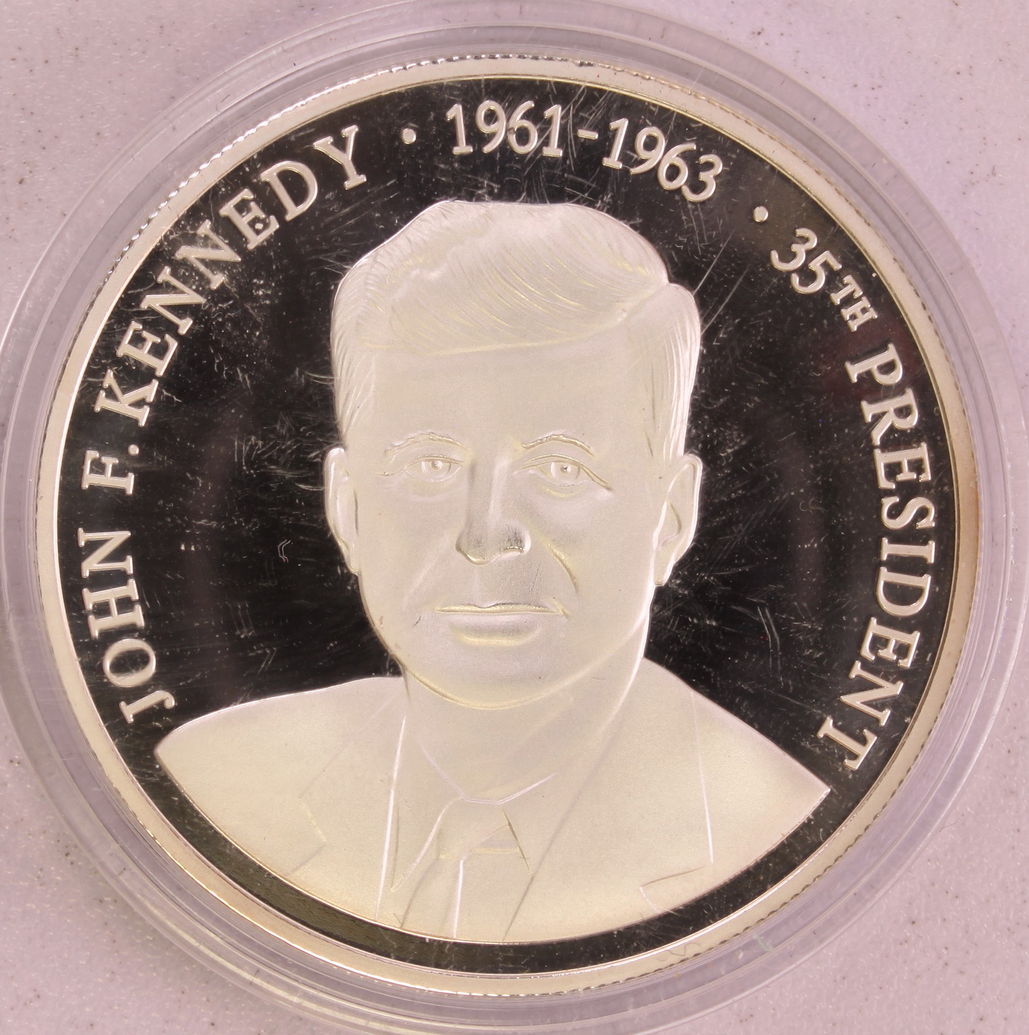 1961-1963 John F. Kennedy 35th President Silver Plated Special Round ...
