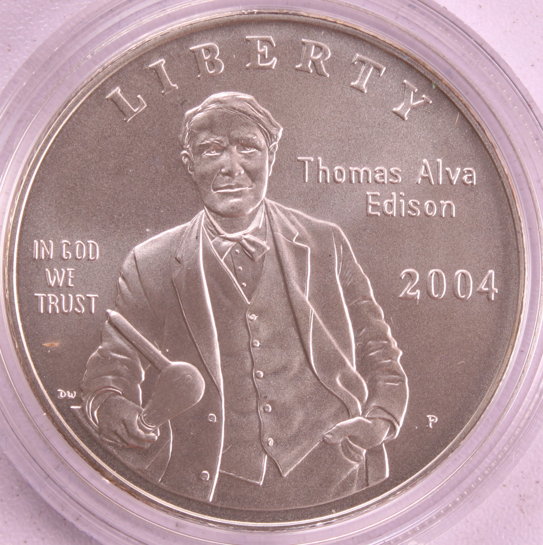 2004 US Mint Silver Thomas Alva Edison Commemorative Coin Silver Dollar ...