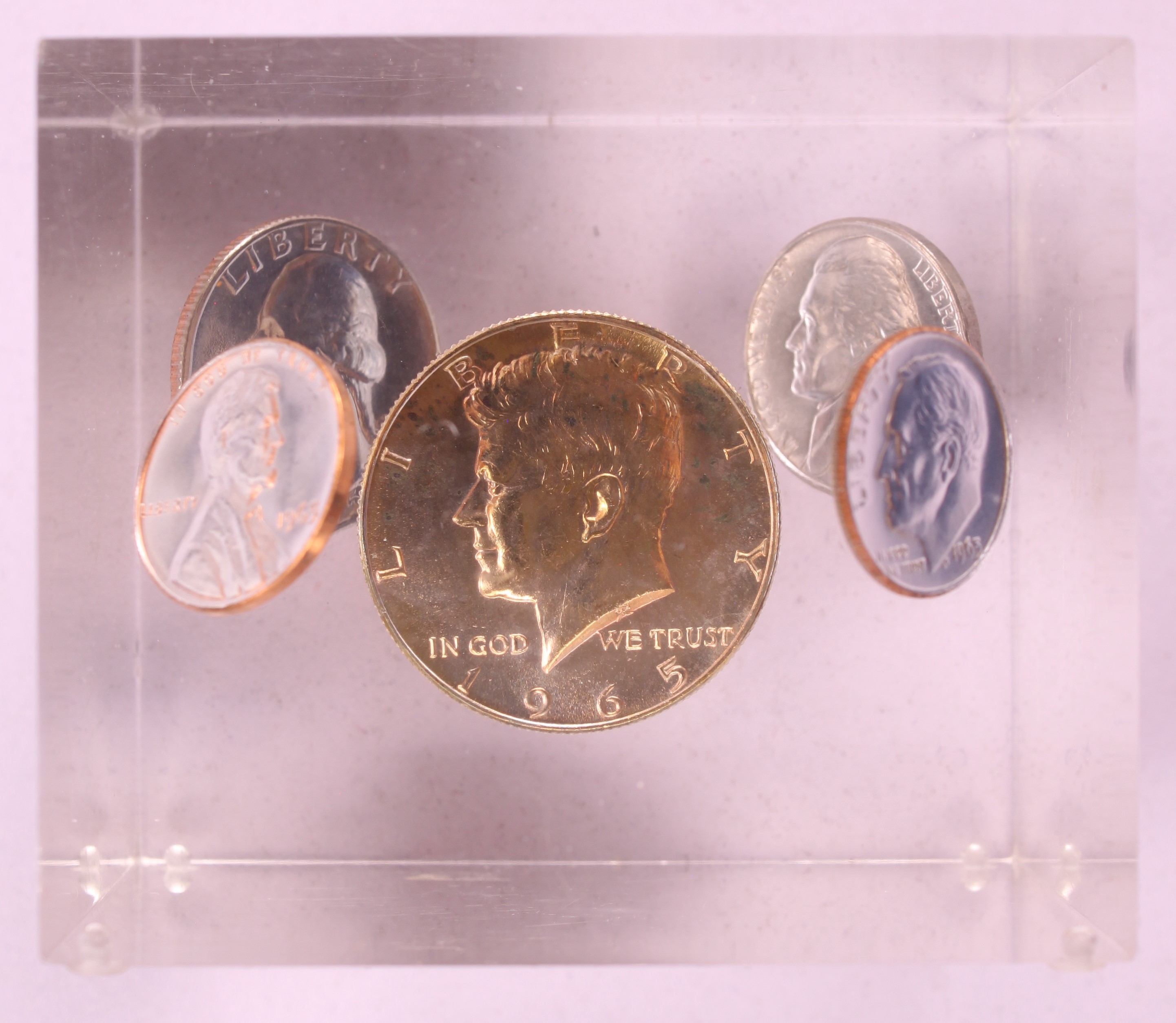 1965 US Resin Encased Five Coin Set | Property Room