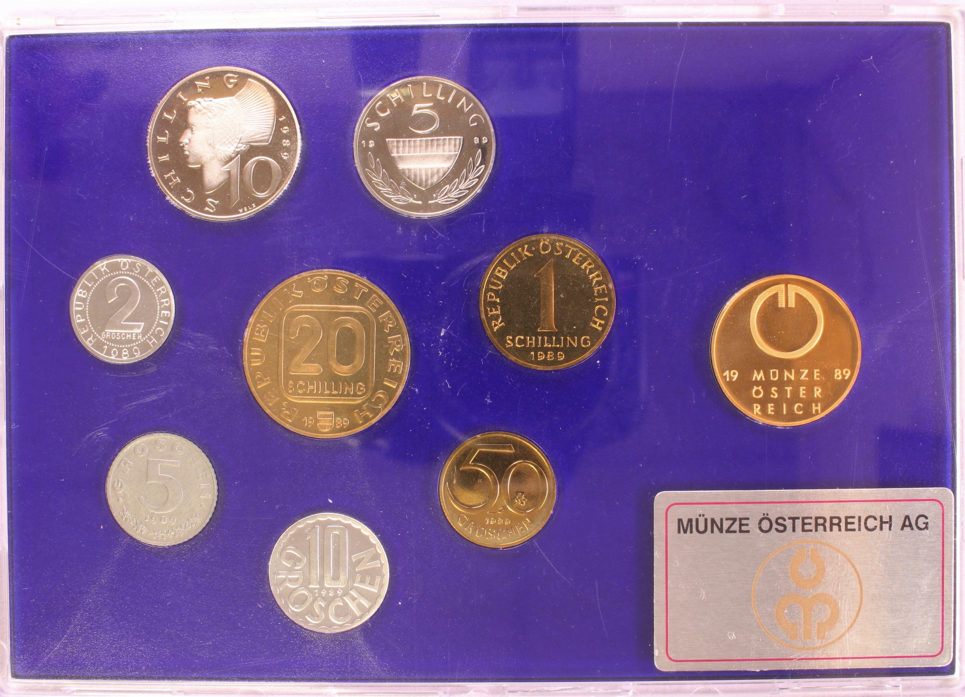 1989 Austrian Mint Nine Coin Set | Property Room
