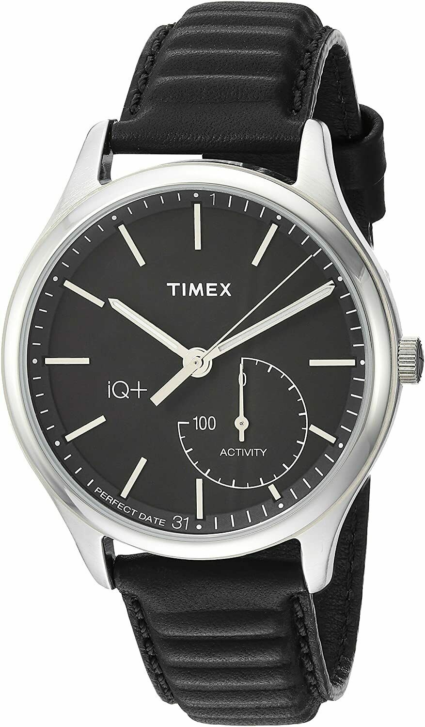 Timex Men's TW2P93200 IQ+ Move Activity 41mm Black Dial Leather ...