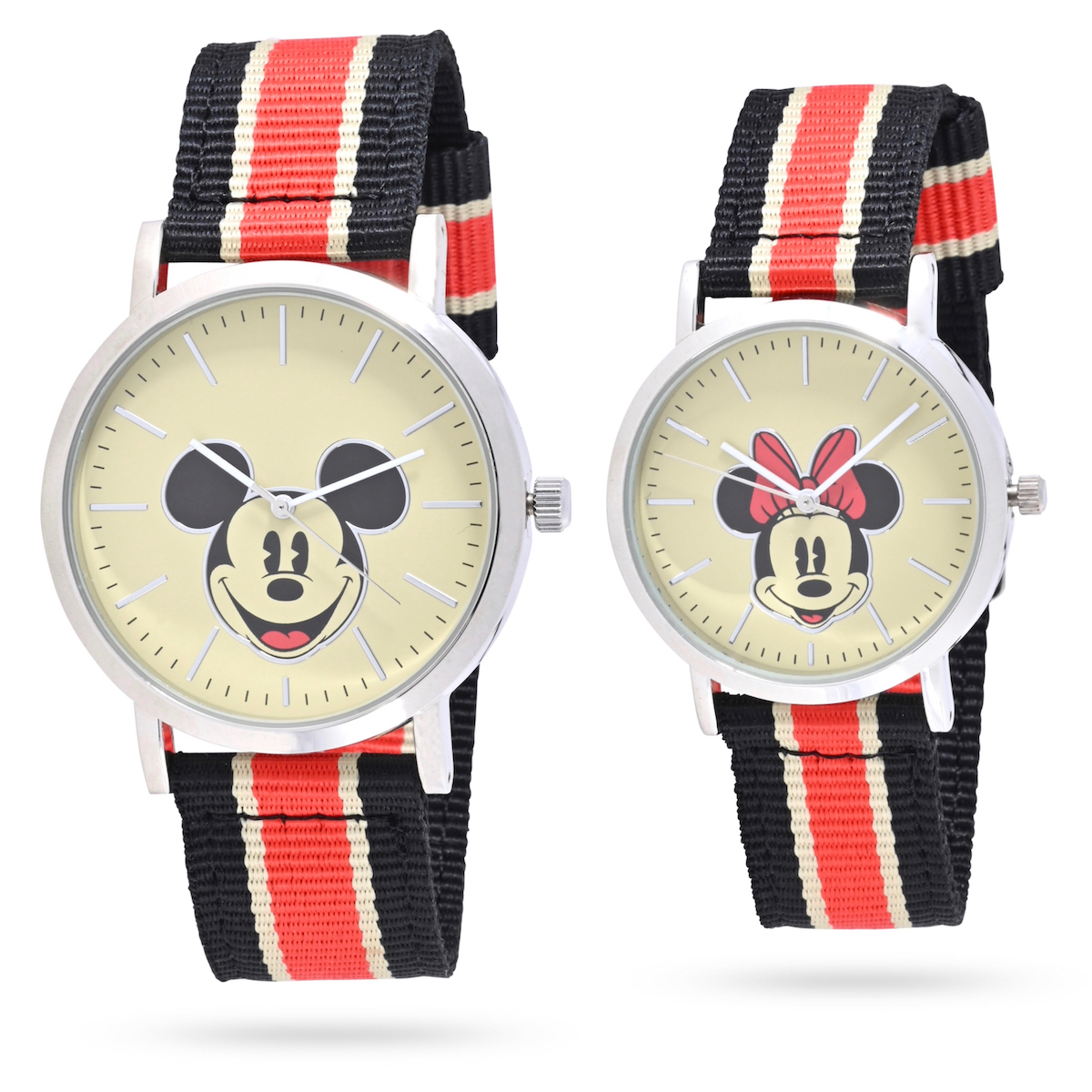 Disney Mickey & Minnie Mouse His and Hers Black & Red Watch Set of 2 ...