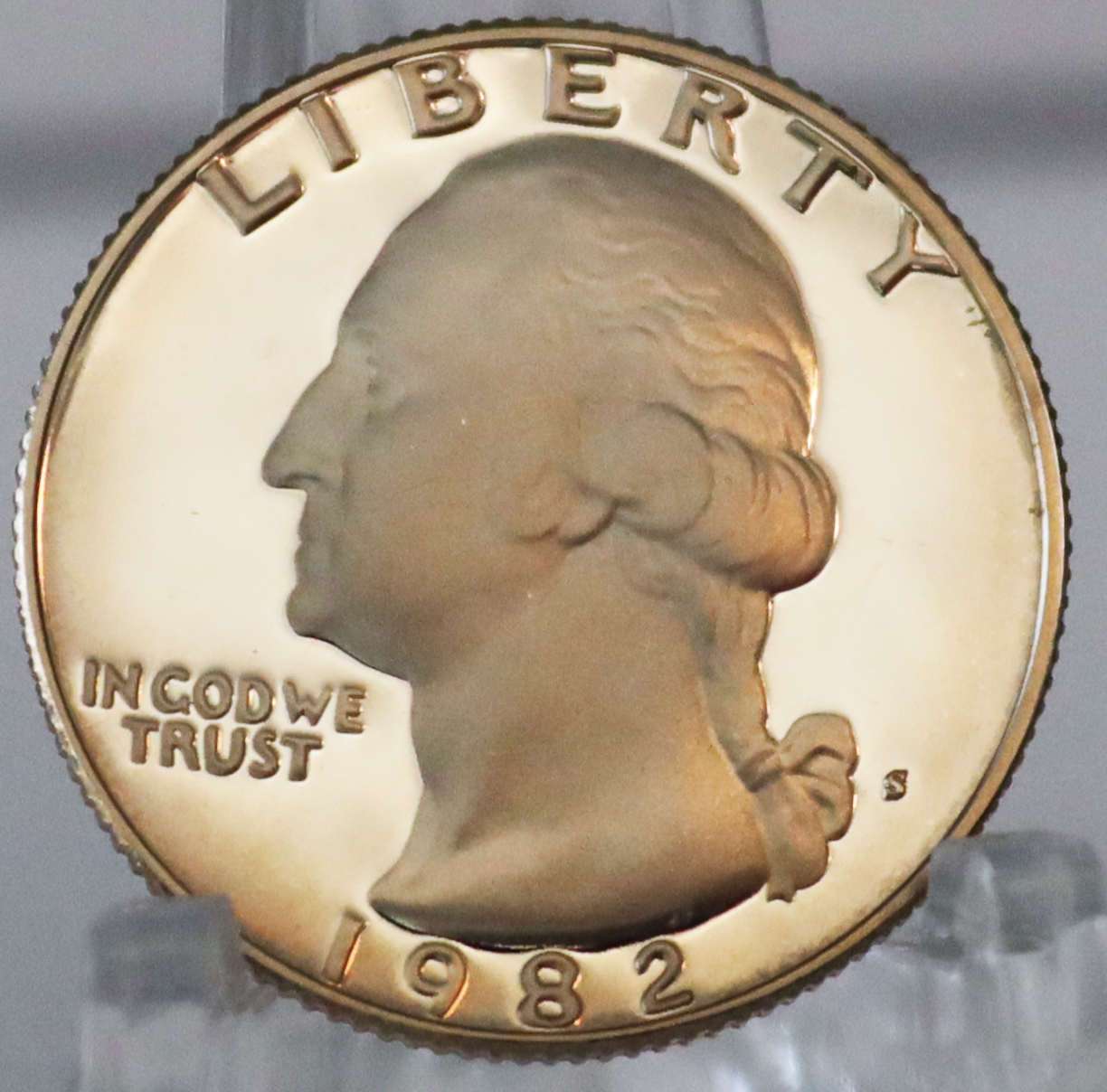 1982-S Gem Proof DCAM Washington Quarter - Nice Gold/Blueish Toning ...