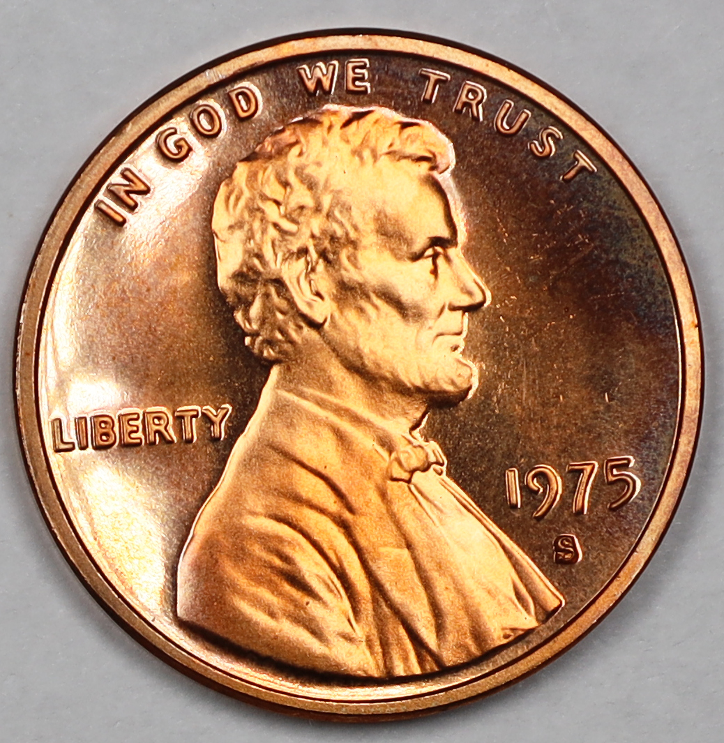 1975-S Gem PROOF Multi-Color Obverse Tone Lincoln Memorial Cent ...
