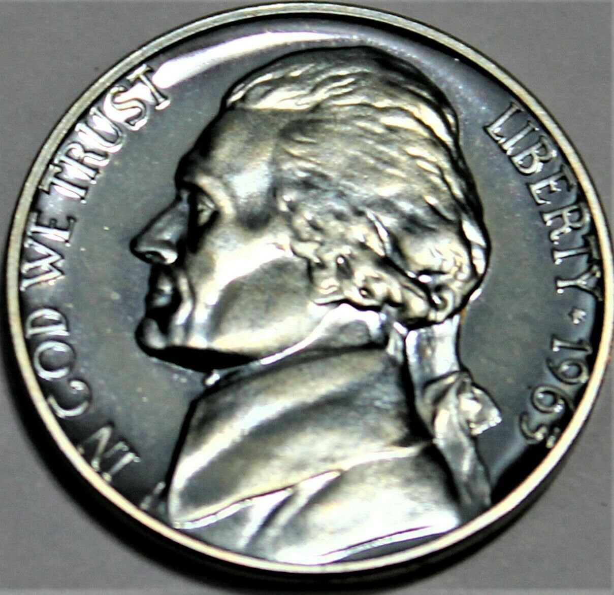 1963 Blue Steel Looking Proof Jefferson Nickel | Property Room