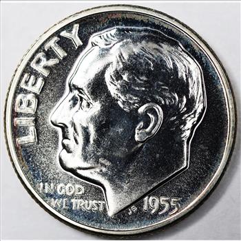 1955 Silver Gem PROOF Roosevelt Dime | Property Room