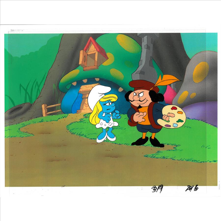 Smurfette and Maestro- Original Production Cel from The Smurfs ...