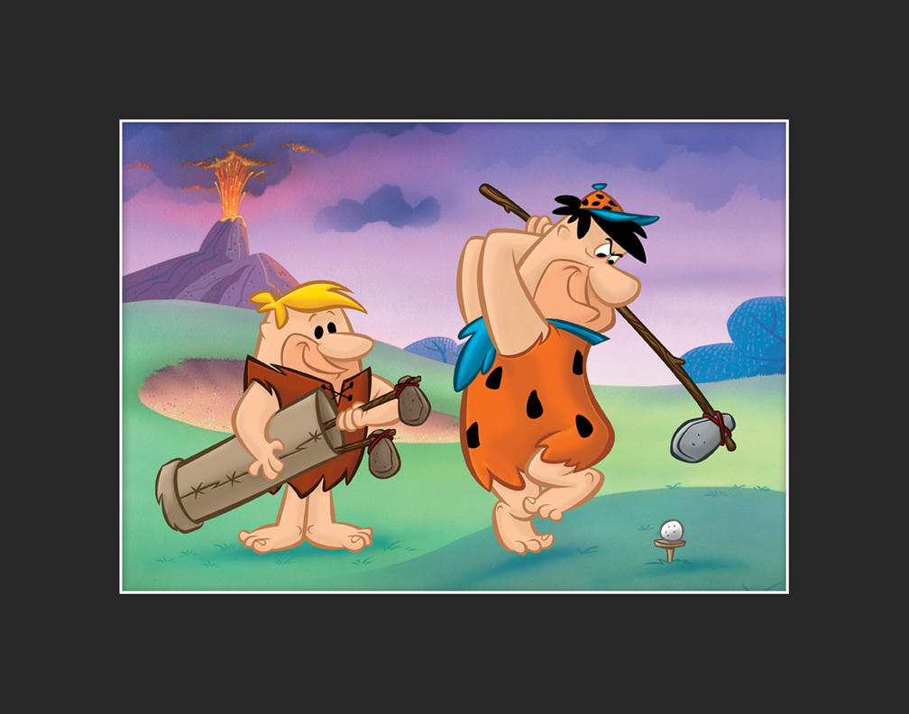 Flintstones - Fred and Barney Golfing- Matted | Property Room