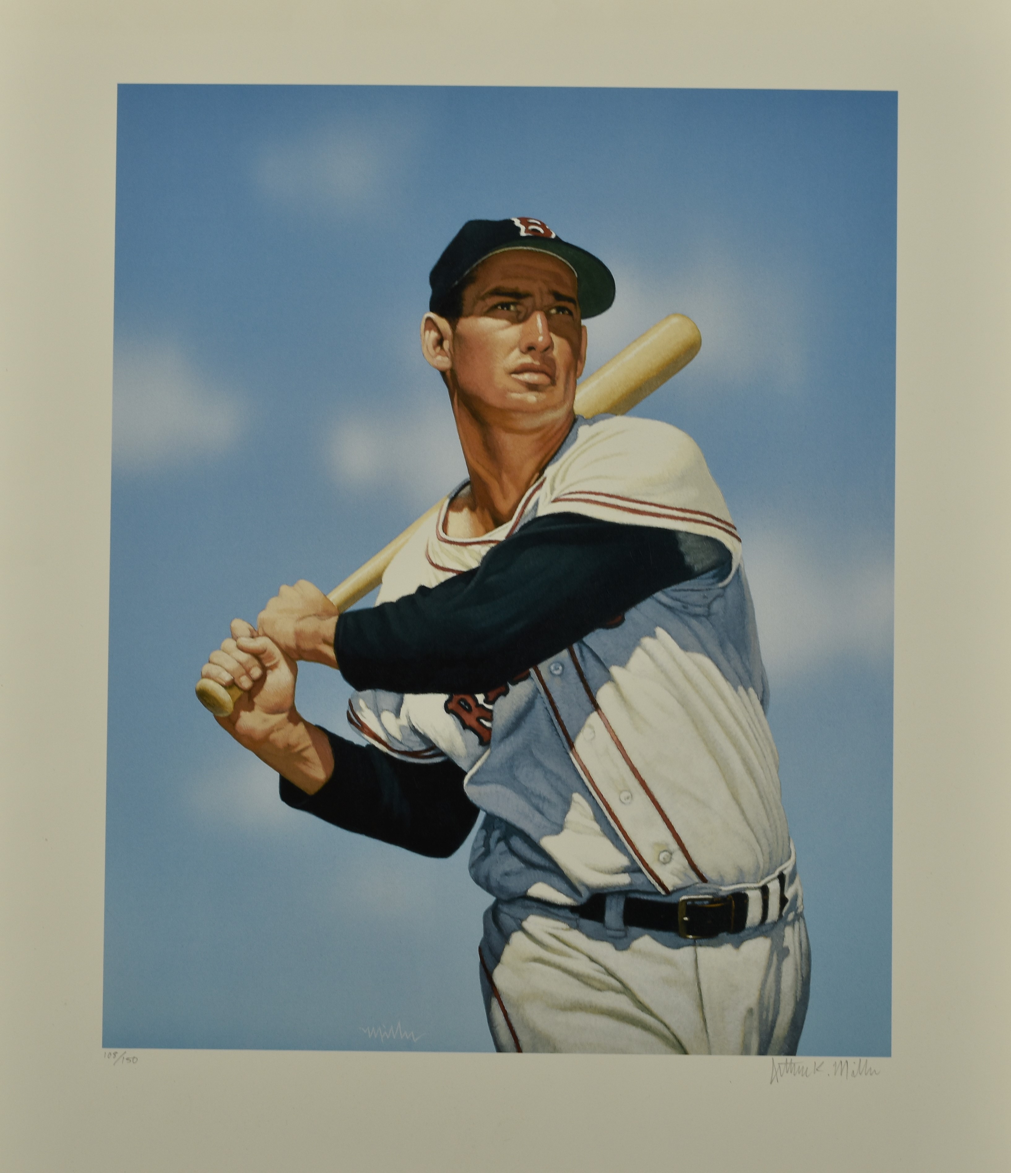 Ted Williams - Arthur K Miller signed LE Lithograph | Property Room