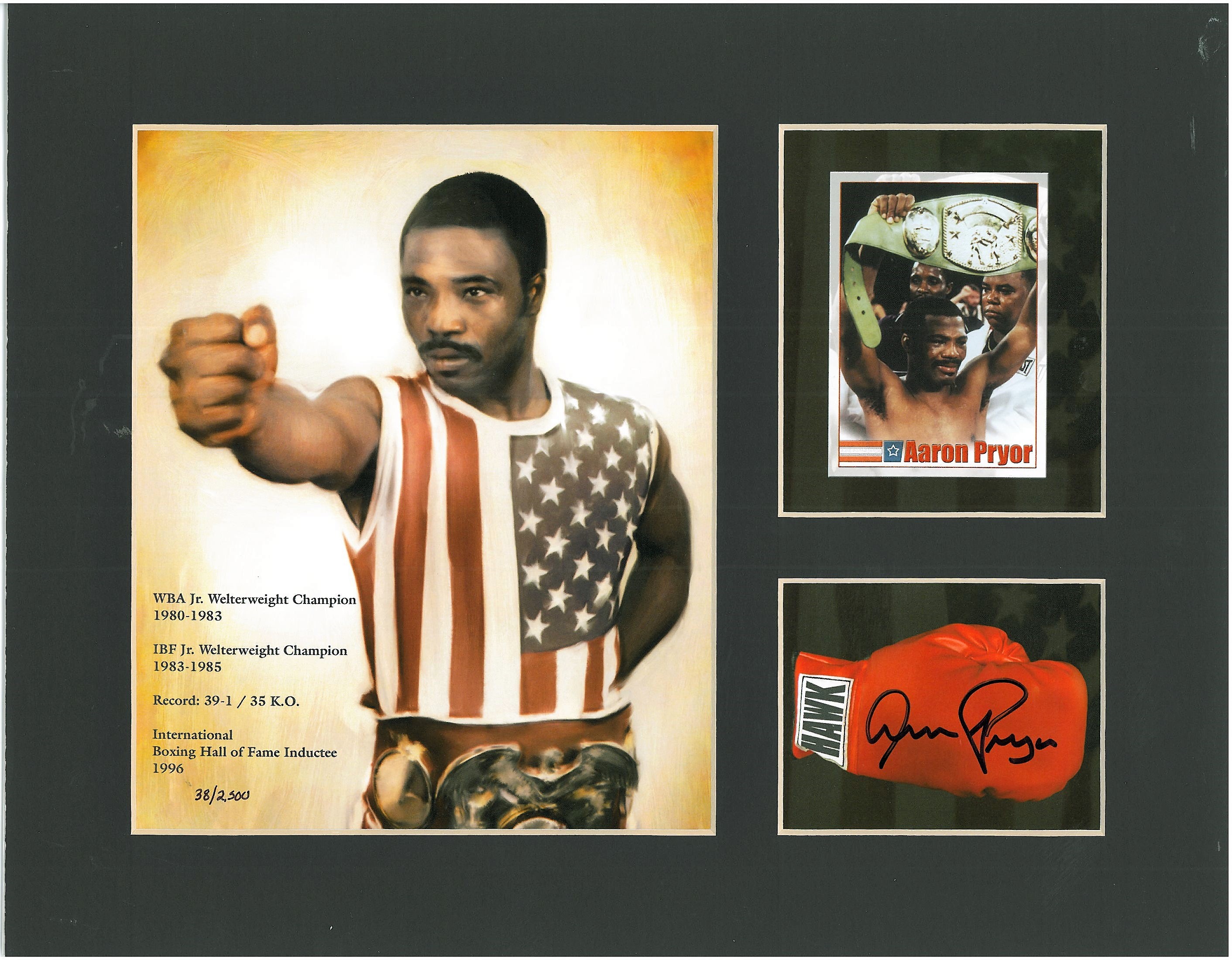 Boxer Aaron Pryor Signed Matted Lithograph | Property Room