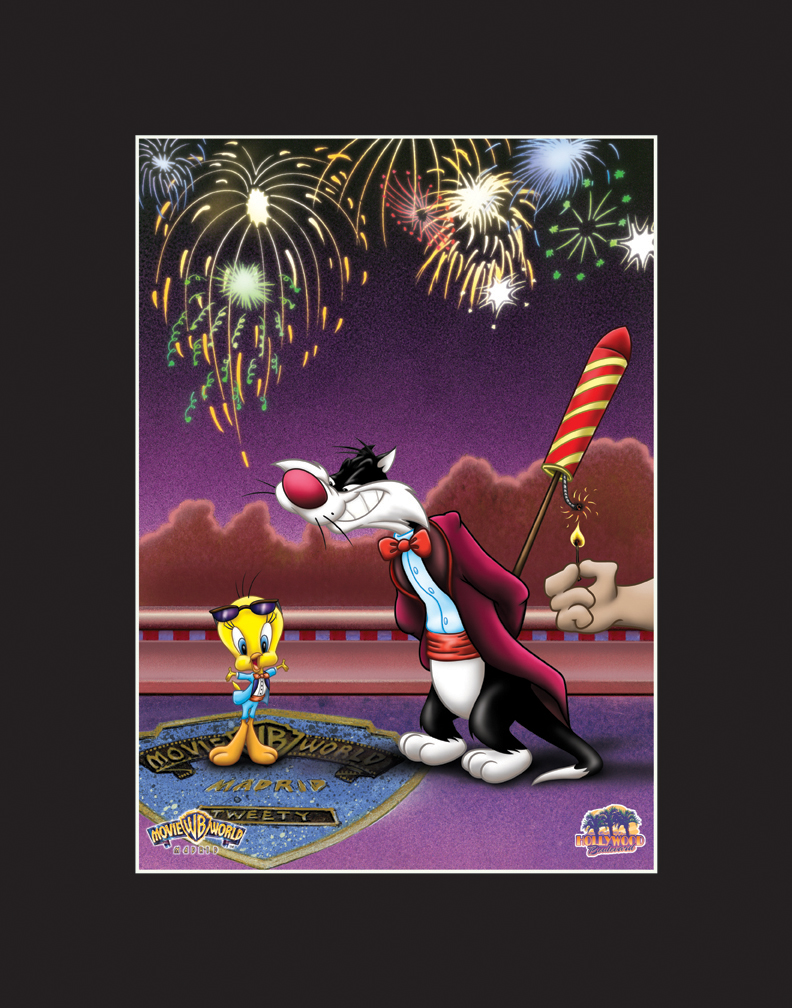 Sylvester and Tweety Bird - Matted Lithograph | Property Room
