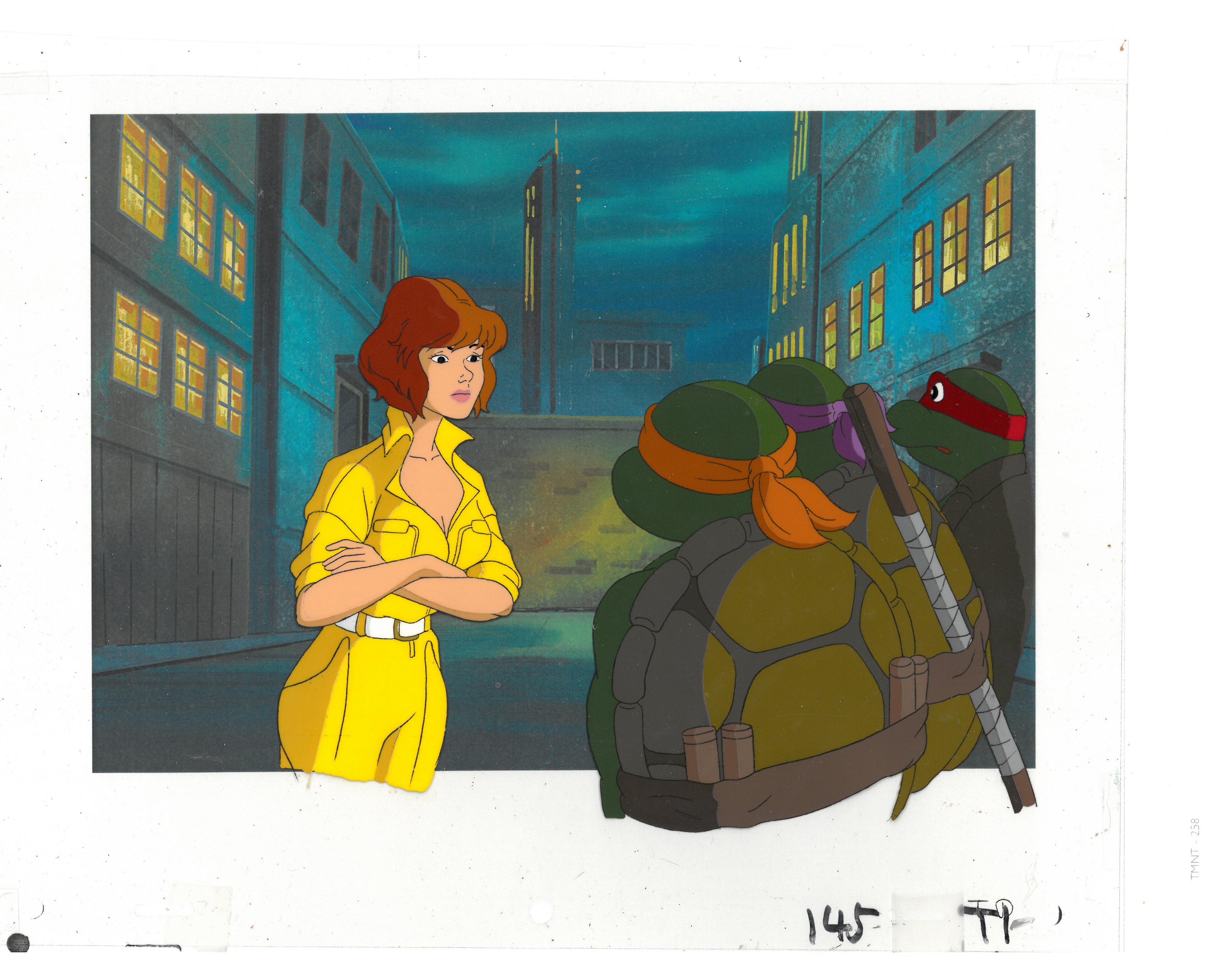 Michelangelo, Donatello, Raphael & April -TMNT Original Production Cel ...