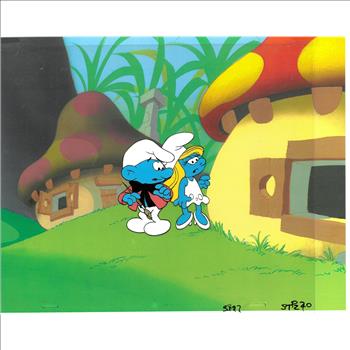 Smurfette & Painter Smurf - Original Production Multi-Cel Set-Up from ...