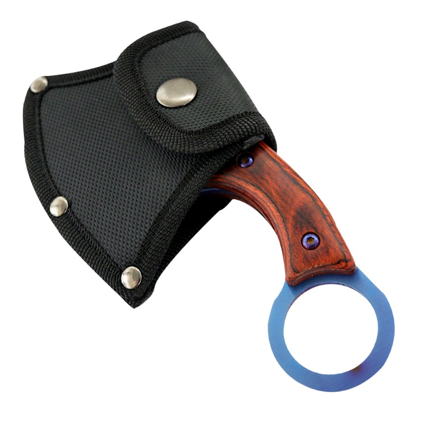 Tactical Karambit Style Throwing Axe - Blue | Property Room