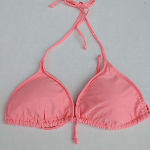 Triangle String Bikini Top with String Side Bikini Bottom - Pink ...