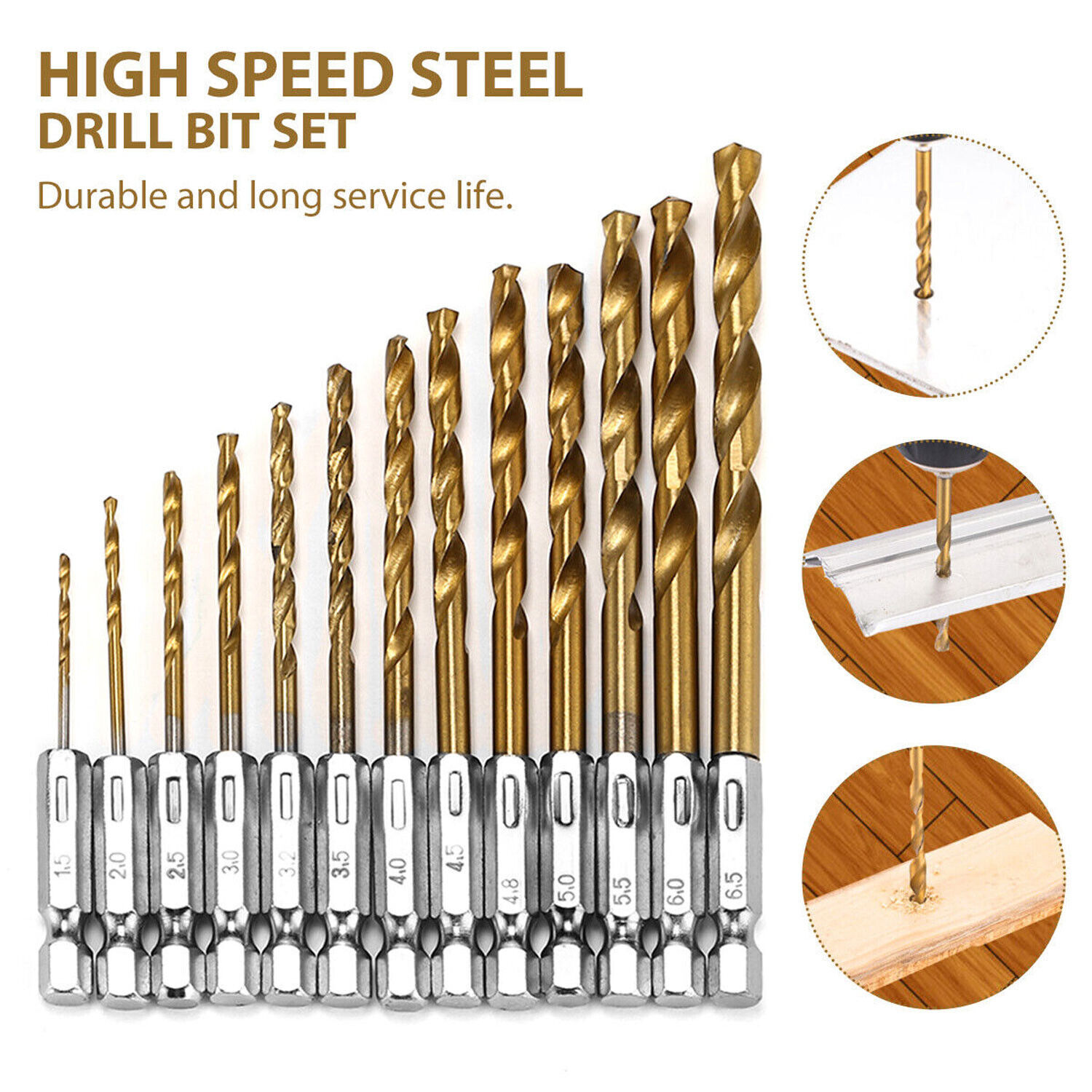 13 PC HSS Titanium Twist Drill Bit Set | Property Room
