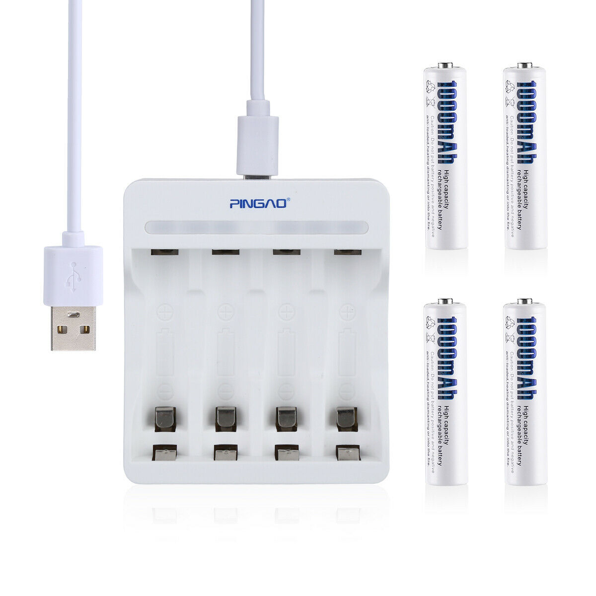 USB Charger + 4 AAA Rechargable Batteries | Property Room