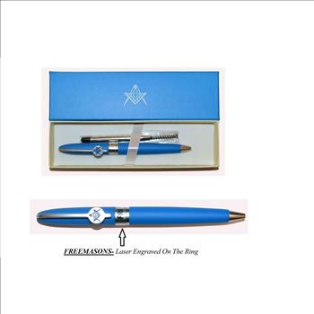 Blue Freemasons Masonic Square Ballpoint Pen Gift Set | Property Room