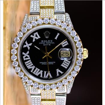 Rolex Mens 34mm Date 15053 Two Tone With Diamond Bezel BussDown ...