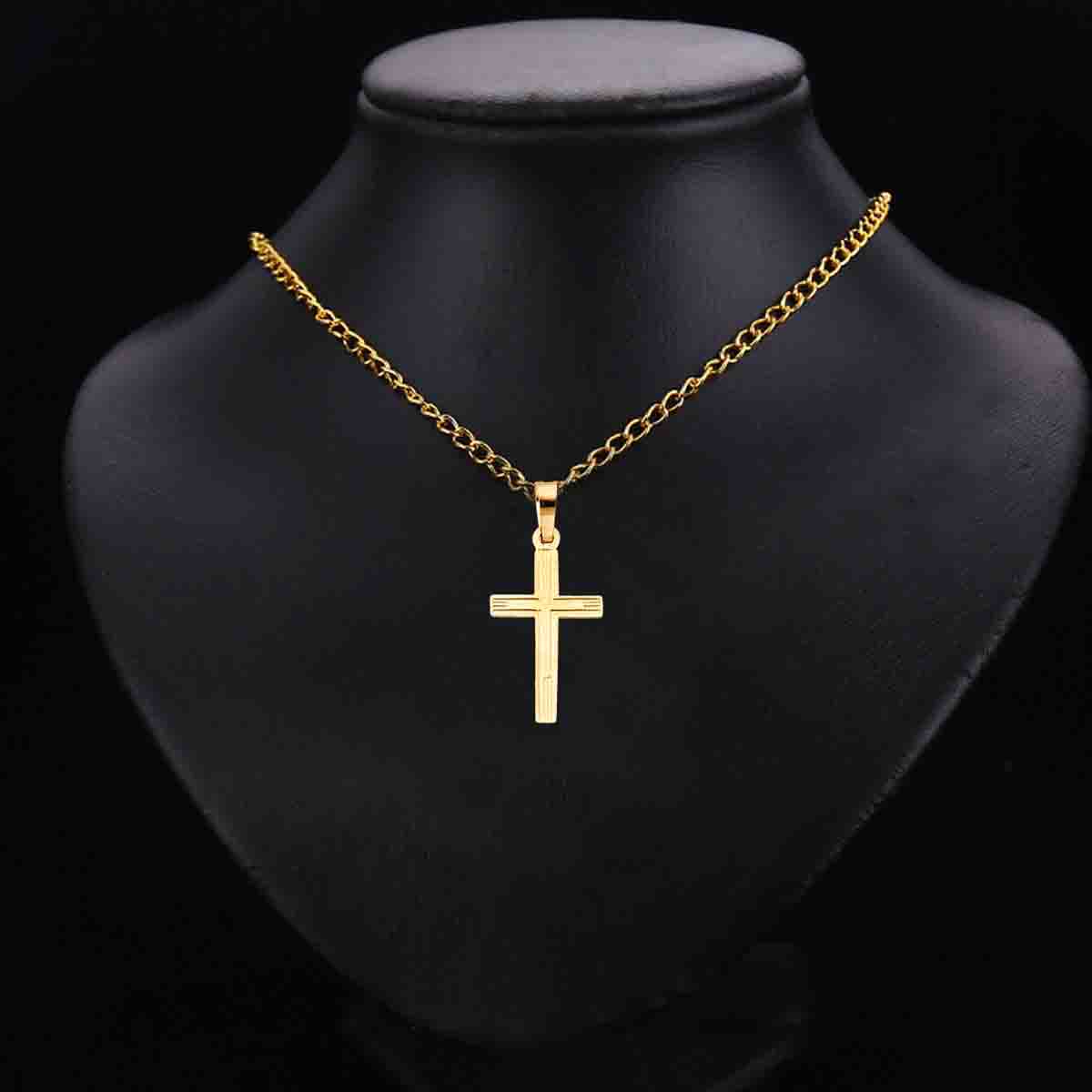 14K Yellow Gold Religious Cross Pendant - 18 mm X 11 mm | Property Room
